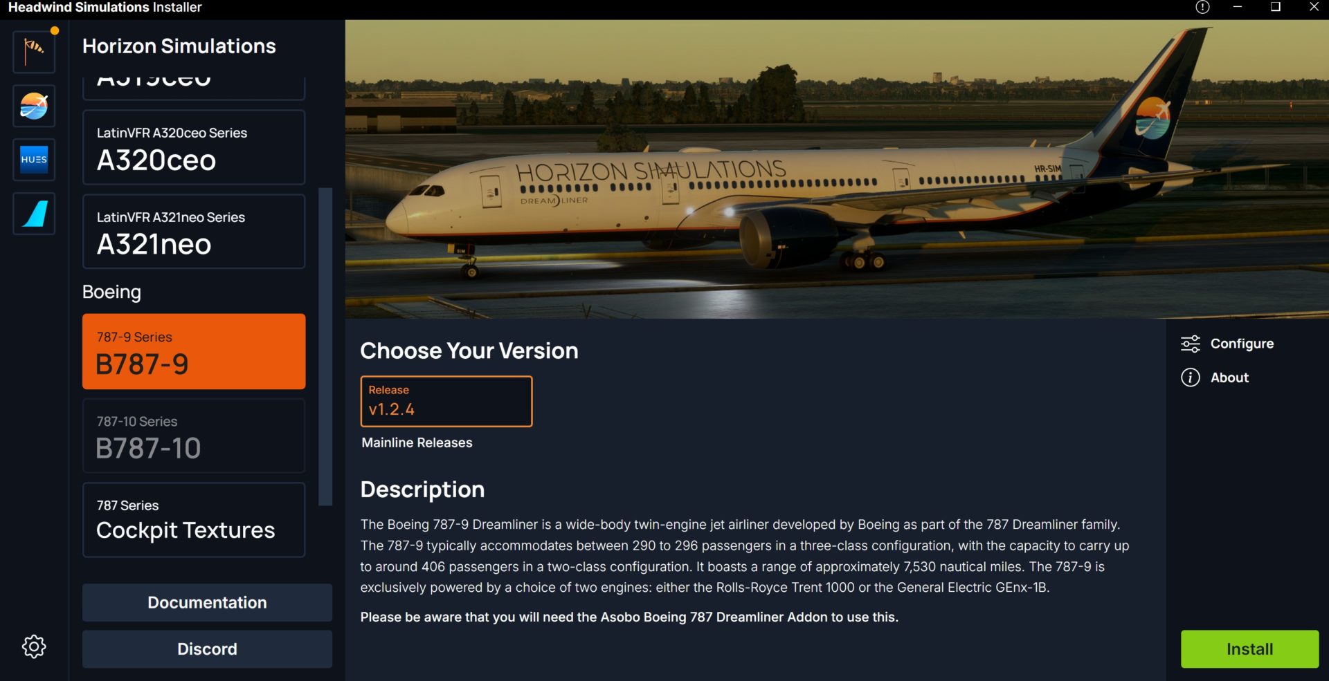 Freeware Horizon 787-9 im MSFS 2024 gestartet | FSNews24